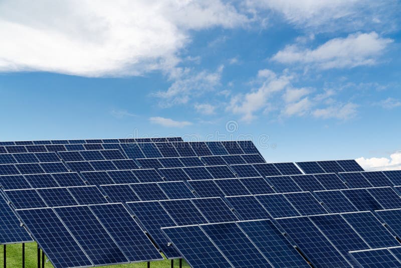 Solar panels and blue sky stock image. Image of electric - 265947969