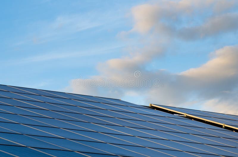 Solar Panels and Blue Sky stock photo. Image of green - 75728884