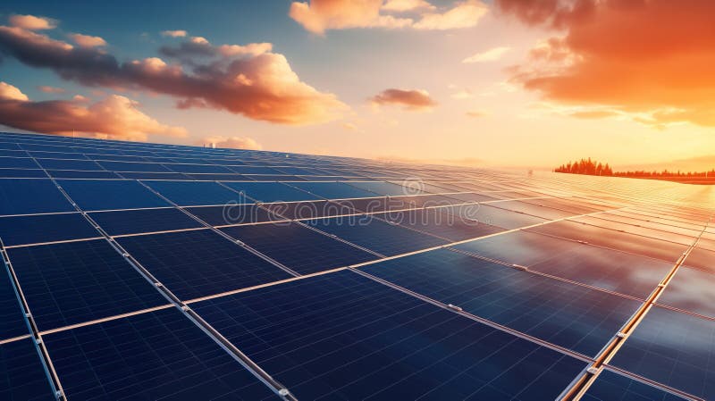 Solar Panels and Blue Sky. Solar Panels System Power Generators from ...