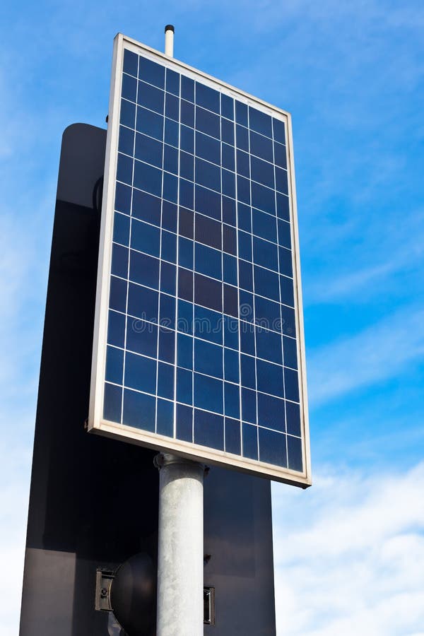 Solar Panels on Bright Blue Sky Background. Renewable Energy Stock ...