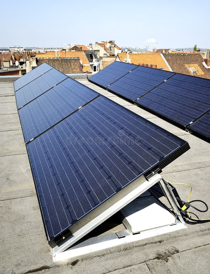 Solar Panels on a Building stock image. Image of horizontal - 30744799