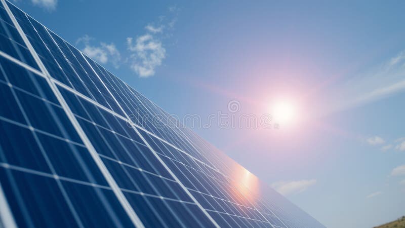 Solar Panels Capture Energy from the Sun Stock Illustration ...