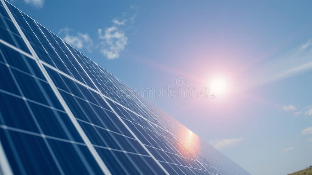Solar Panels Capture Energy from the Sun Stock Illustration ...