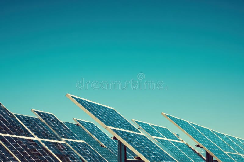 Solar Panels Capture Sunlight As they are Installed in a Clear Sky ...