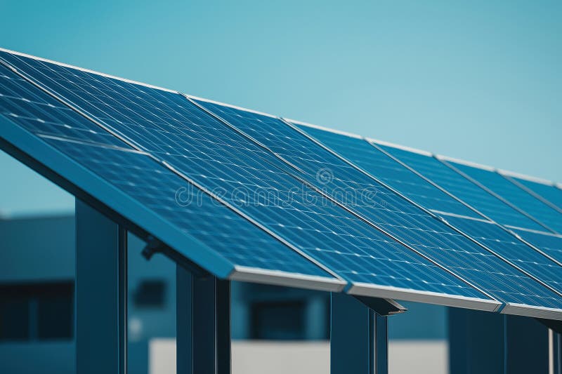 Solar Panels Capturing Renewable Energy on a Bright Sunny Day Stock ...