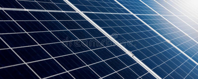 Solar Panels Closeup. Renewable Energy. Banner Stock Image - Image of ...
