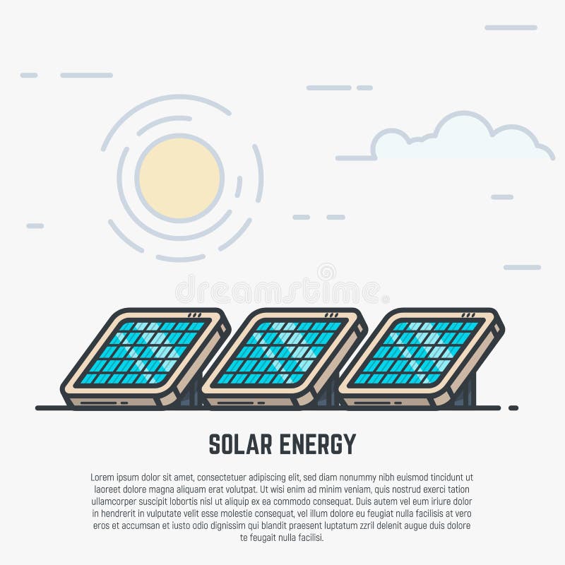 Solar panels stock vector. Illustration of ecology, concept - 95818349