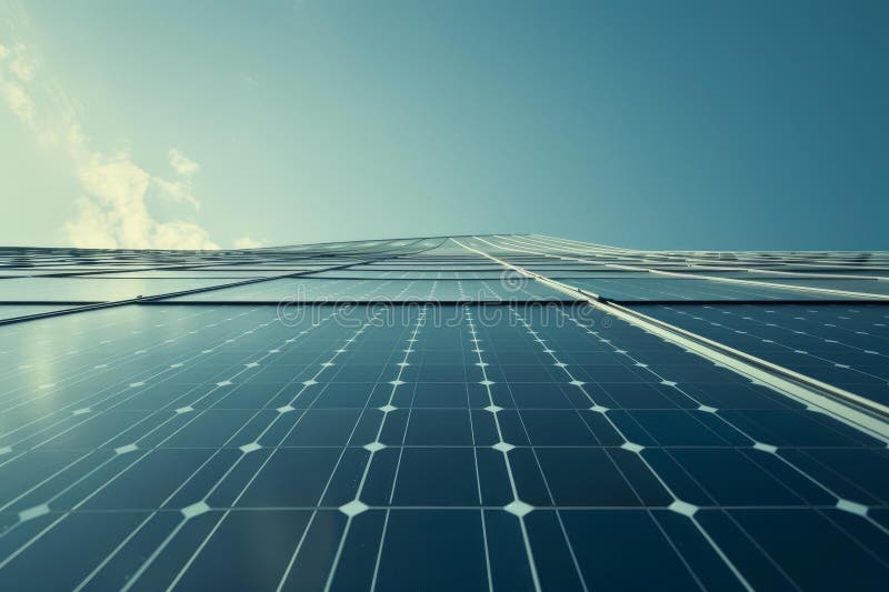 Solar Panels Converting Sunlight into Renewable Energy on Building ...