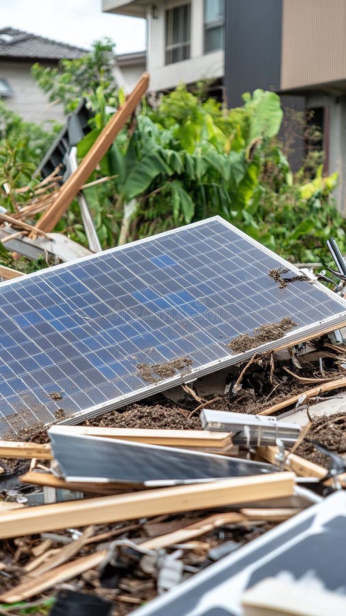 Solar Panels Covered in Dirt and Debris after a Powerful Windstorm ...