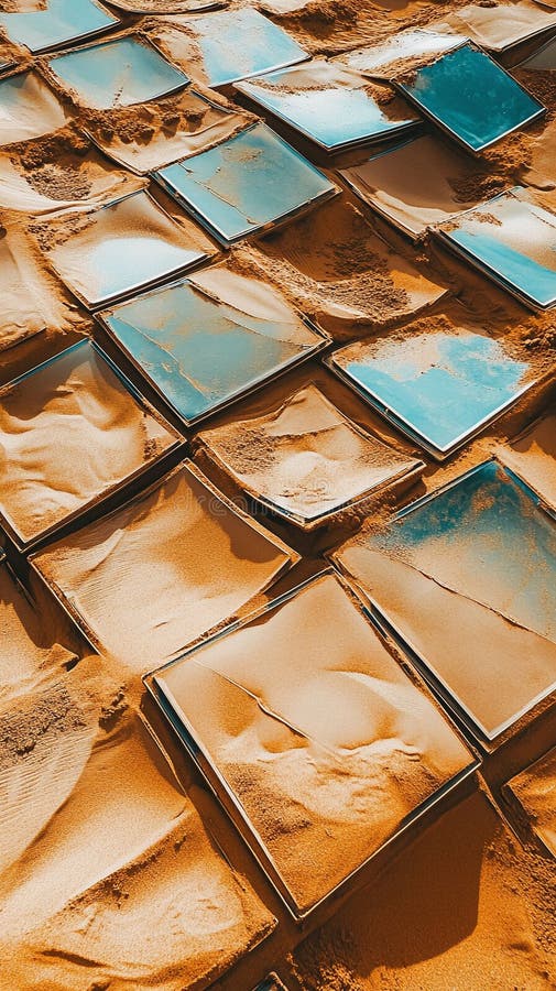 Solar Panels Covered in Thick Layers of Sand Barely Visible after a ...