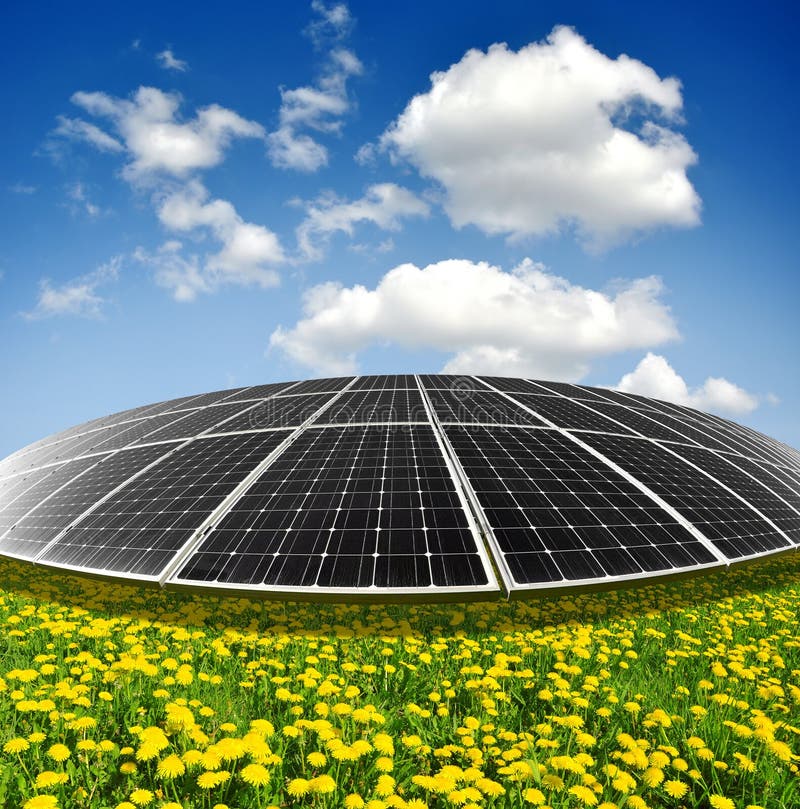 Solar panels stock image. Image of dandelion, cells, blossom - 30116751