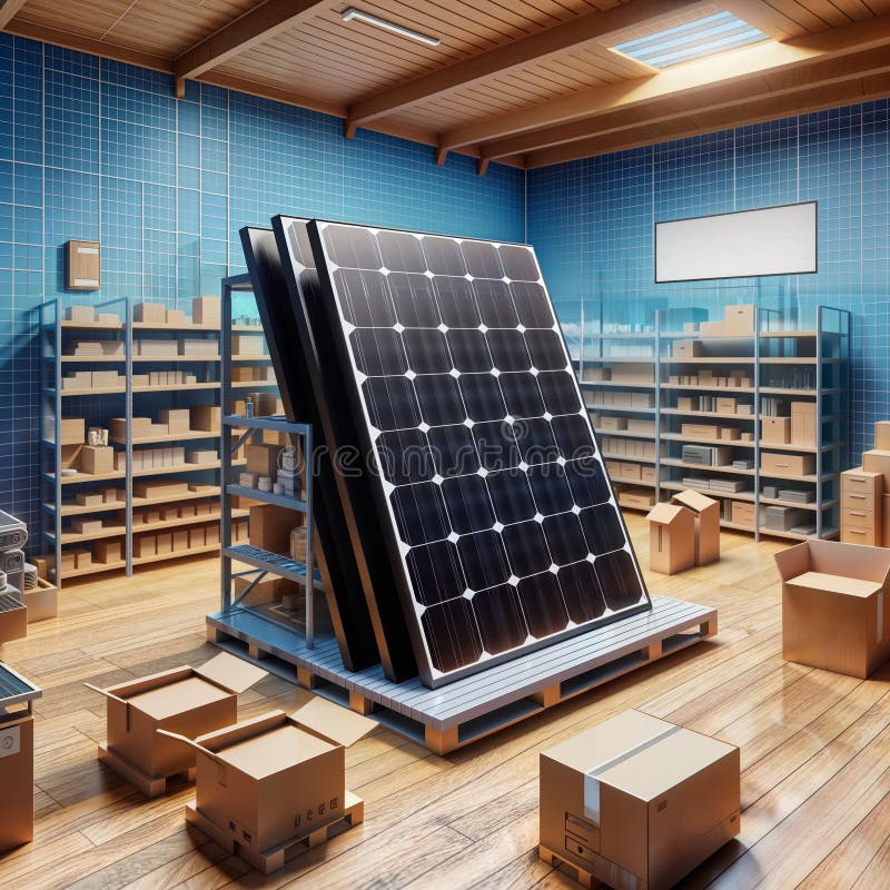 Solar Panels for Delivery, Generative Ai Stock Illustration ...