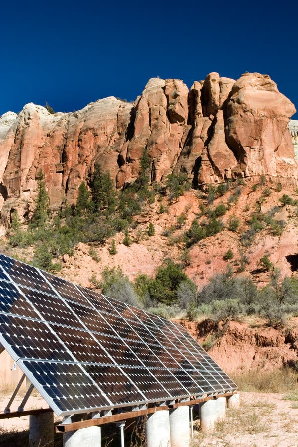 Solar panels in the desert stock photo. Image of efficient - 1433452