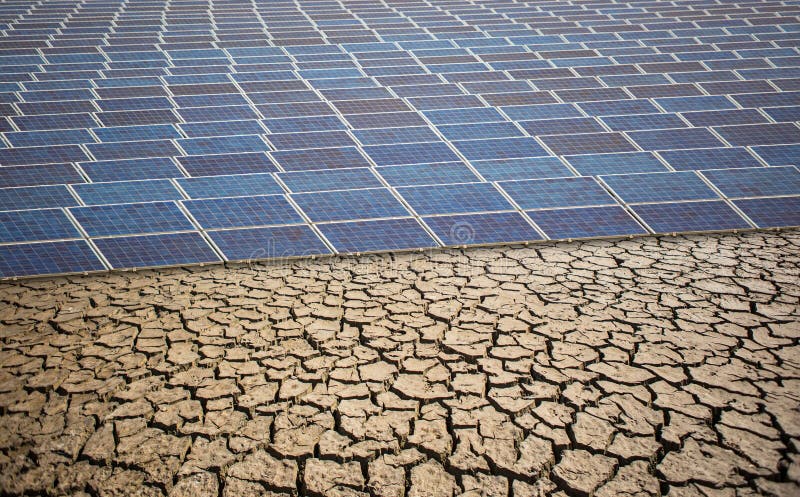 Solar panels in desert stock image. Image of innovation - 144800841