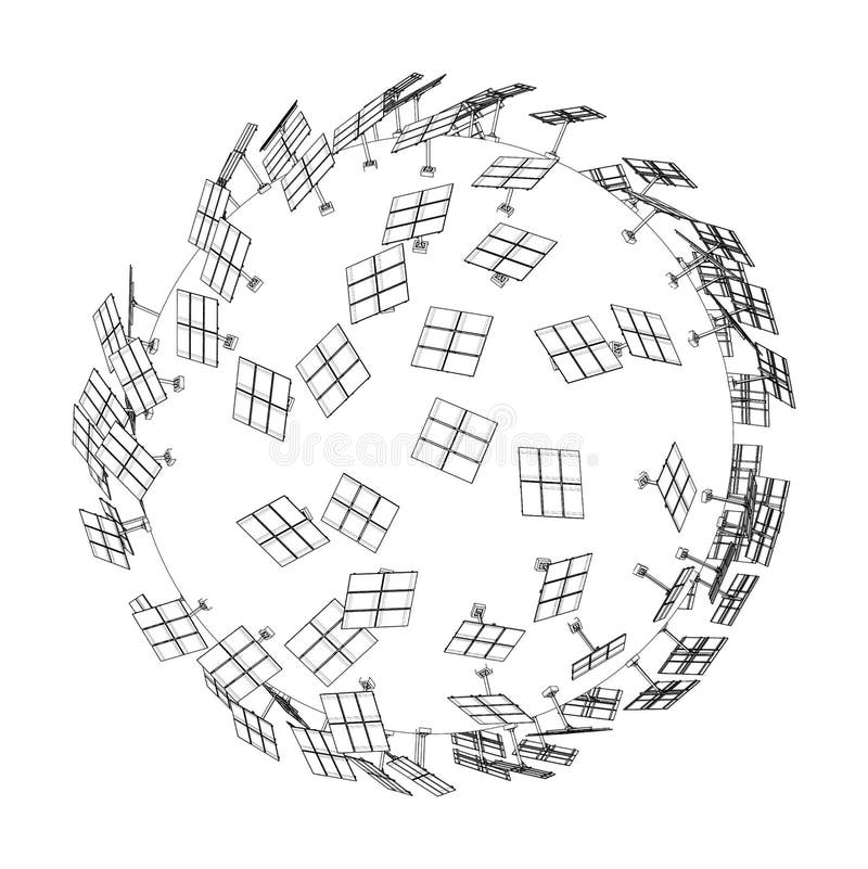 Solar Panels on Earth Concept Stock Illustration - Illustration of ...