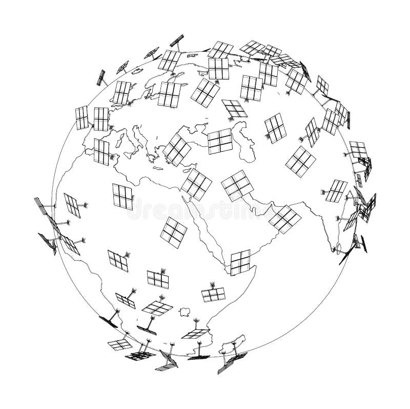 Solar Panels on Earth Concept. Vector Stock Vector - Illustration of ...