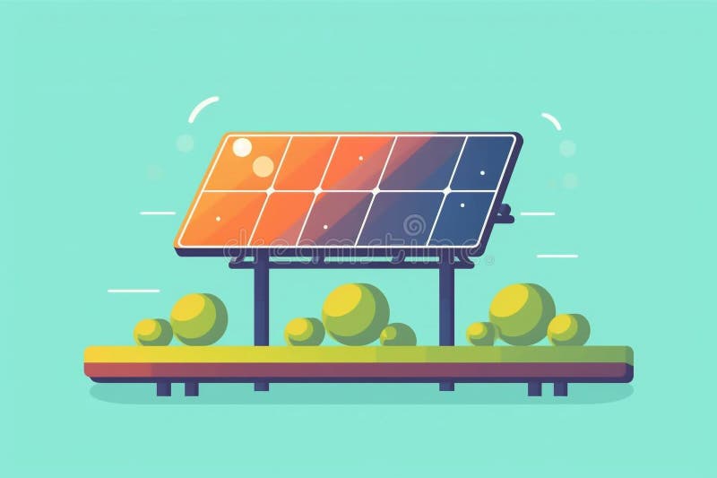 Solar Panels. Energy Conservation Stock Illustration - Illustration of ...