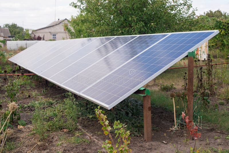 Solar Panels in the Open Air. Saving of Electricity. Ecological ...