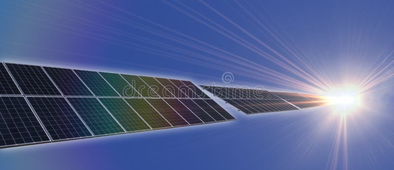 Solar panels face sunlight stock image. Image of outdoor - 96876663