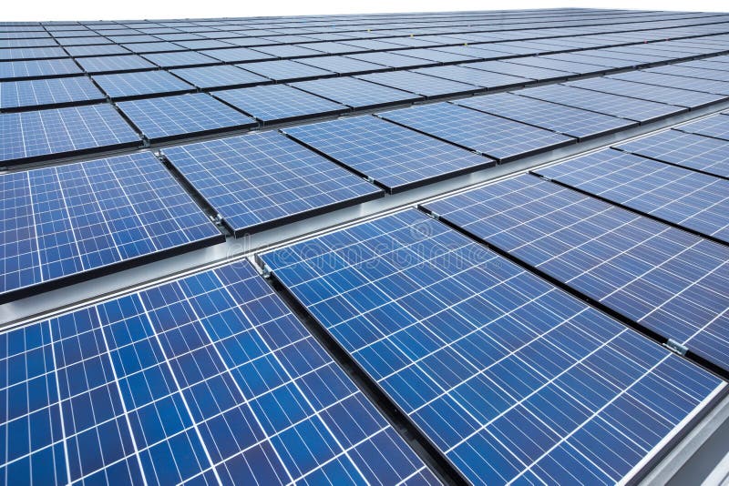 Solar Panels on Factory Roof Stock Image - Image of electric, panel ...