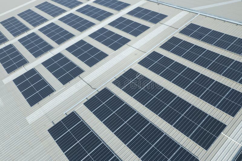 Solar Panels from a Factory Rooftop Stock Image - Image of environment ...