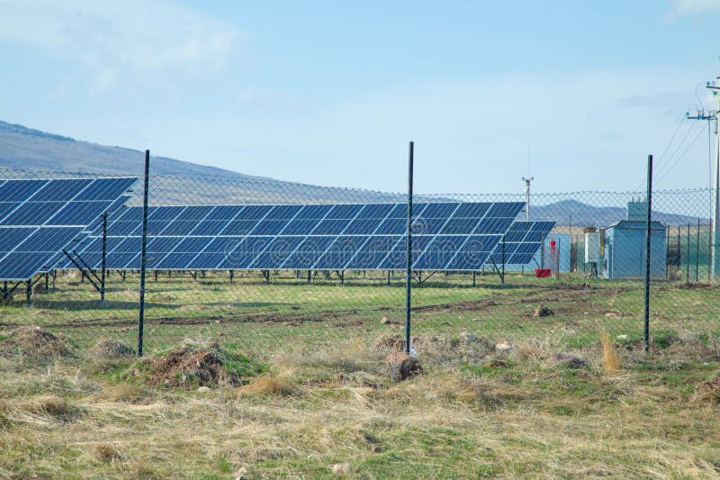 Solar Panels in the Solar Farm Stock Photo - Image of future ...