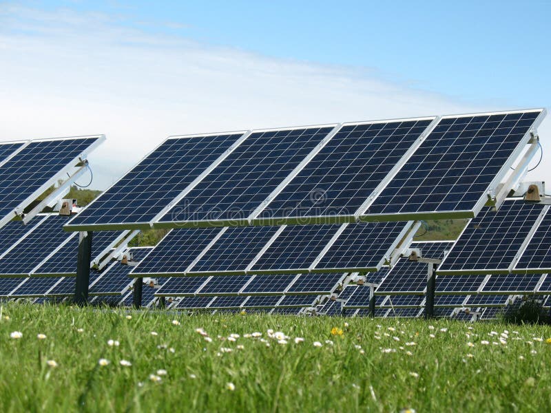 Solar panels in a field stock photo. Image of panel, solar - 11668278