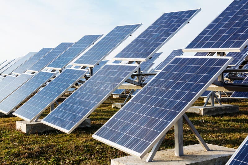 Solar batteries field stock photo. Image of light, industry - 68473074