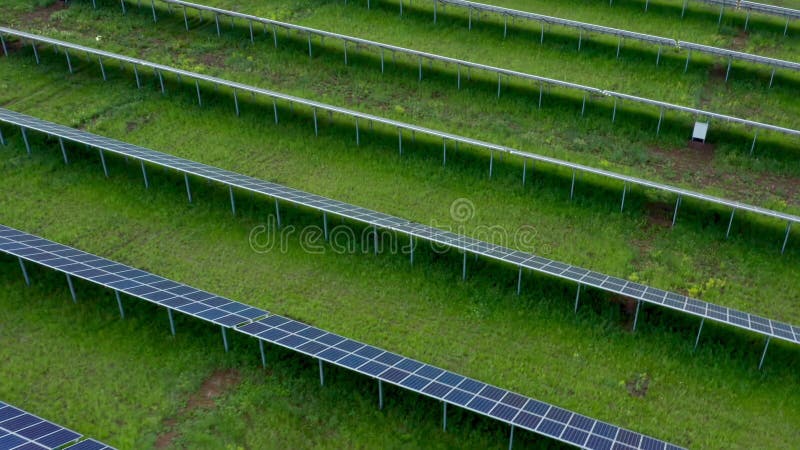 Solar Panels on the Field, Rear View. the Conversion of Solar Radiation ...