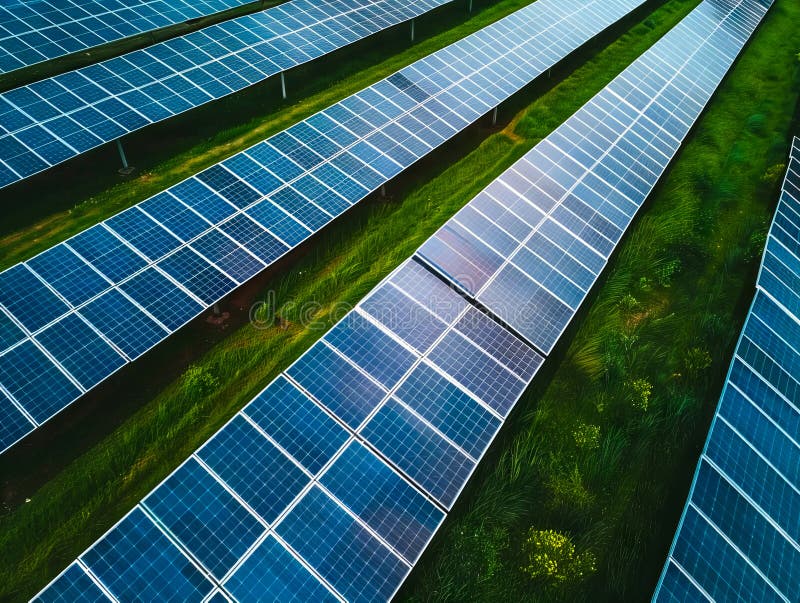 Solar panels in a field stock photo. Image of field - 314797492