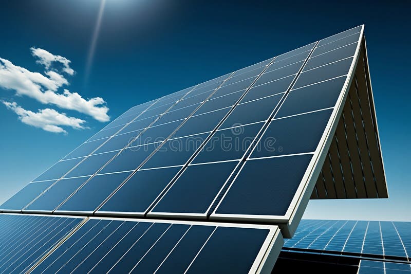 Solar Panels on a Farm. Generative AI. Stock Illustration ...