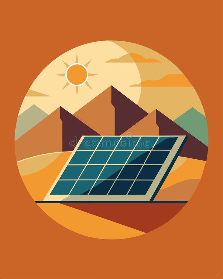 The Solar Panels Form a Patchwork of Light Against the Earthy Tones of ...