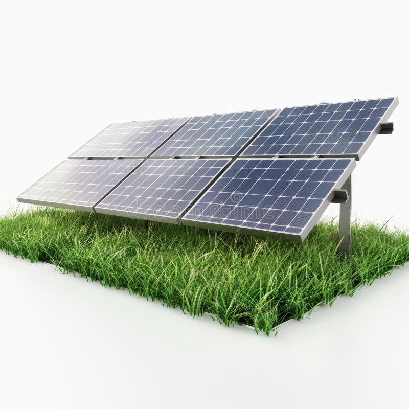 Solar Panels on Grass Field Harnessing Solar Energy with Engineering ...
