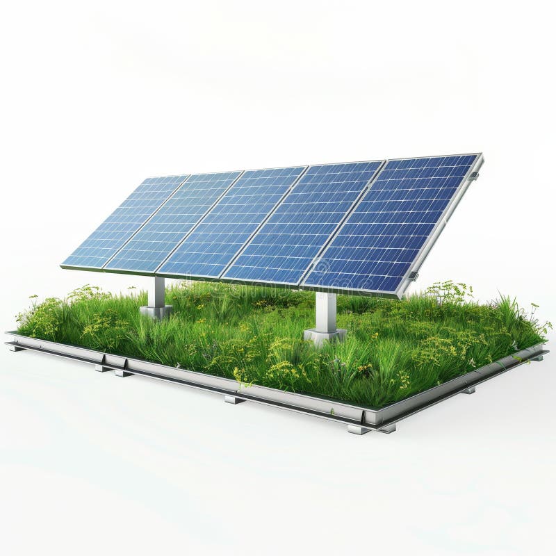 Solar Panels on Grass Field Harnessing Solar Energy with Engineering ...