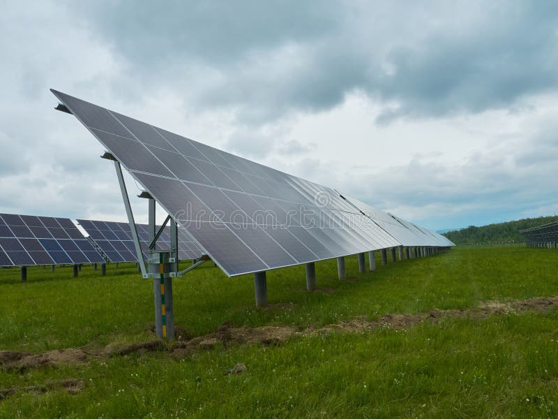 Solar Panels Installed Grassy Field Stock Photos - Free & Royalty-Free ...