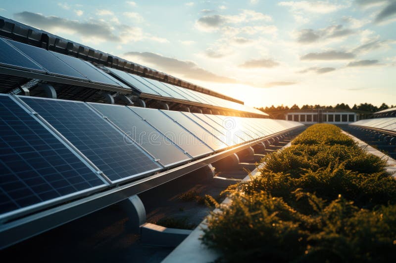 Solar Panels Green Energy Generation Ai Generative Stock Image - Image ...