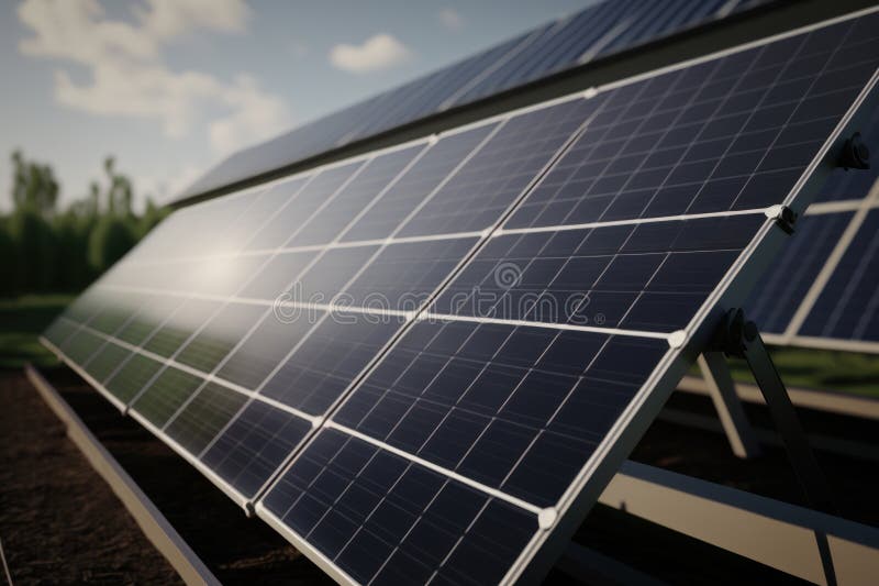 A Solar Panels, Green Energy Generative AI Stock Illustration ...