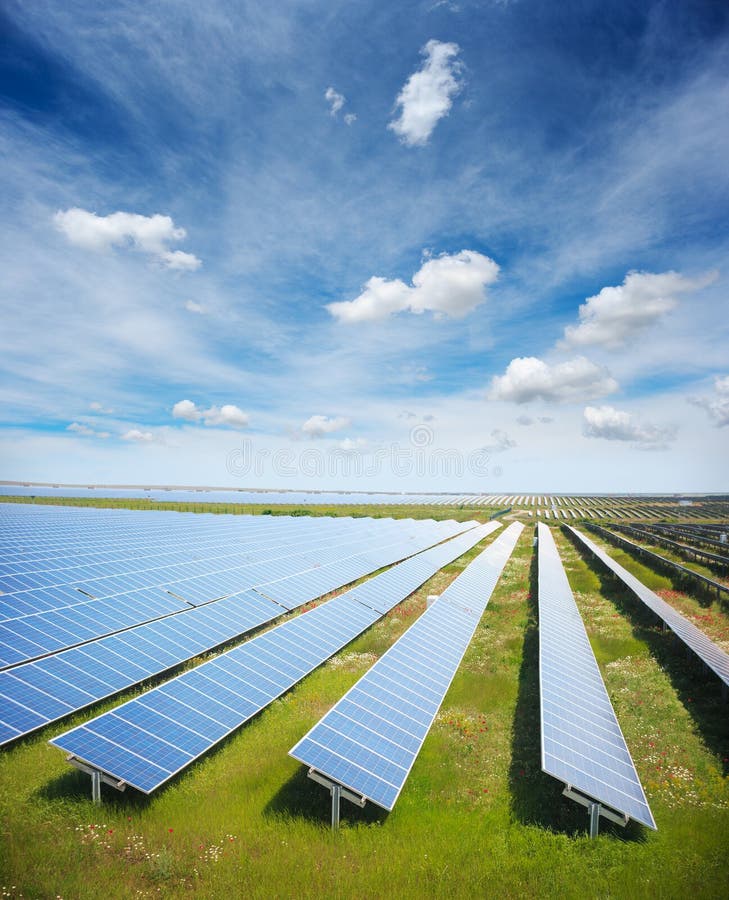 Solar Panel field stock photo. Image of clouds, copy - 28497514