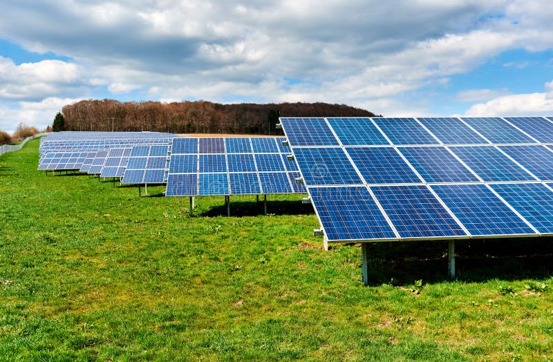 Solar panels stock image. Image of landscape, array, field - 76469761