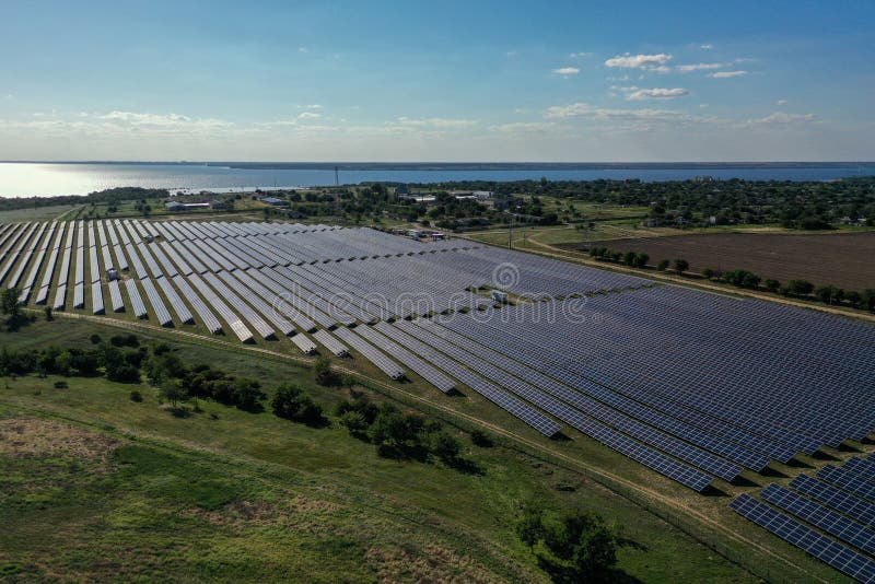 Solar Panels on a Green Meadow Stock Image - Image of soil, hill: 193593887