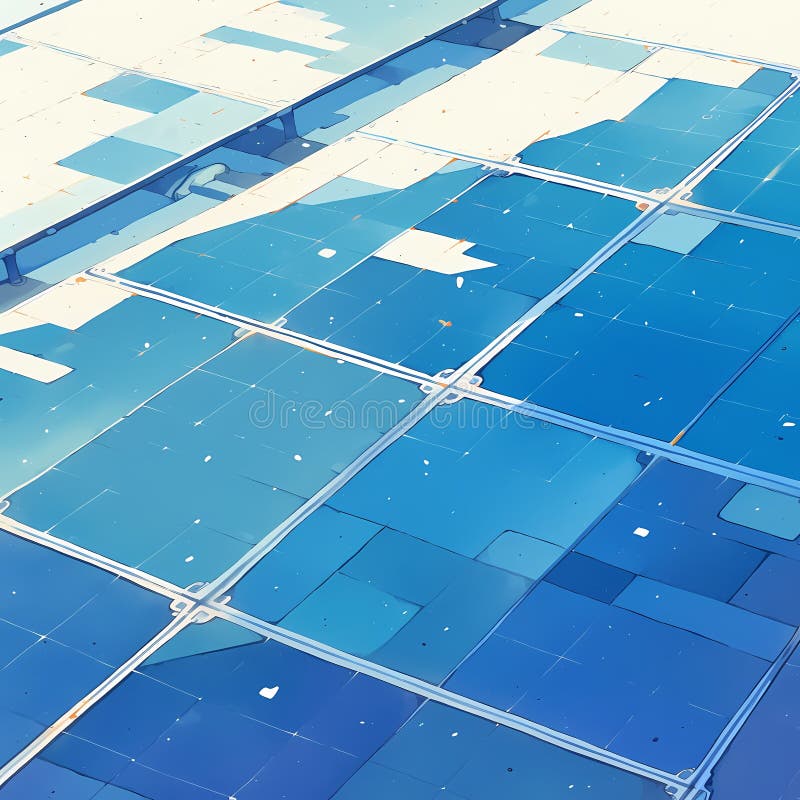 Solar Panels in a Grid Pattern Stock Illustration - Illustration of ...