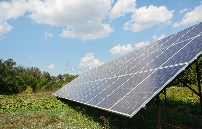 Solar Panels in the House Back Yard, Green Energy Concept Stock Photo ...