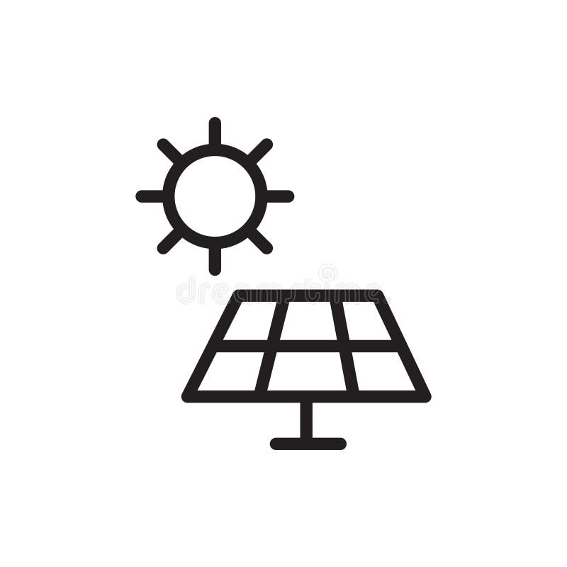 Solar Panels Icon Outline Vector for Web Ui Stock Vector - Illustration ...