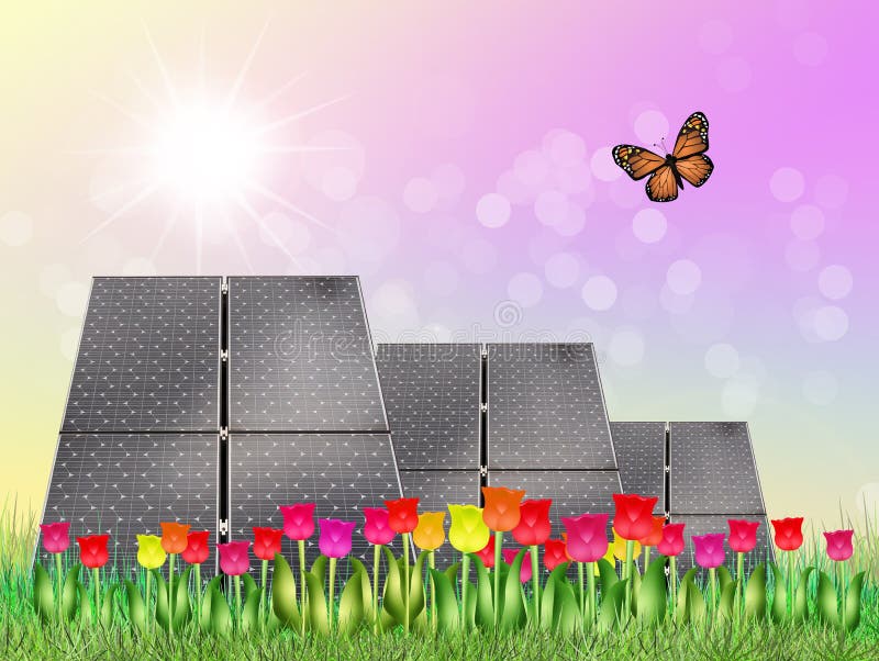 Solar panels stock illustration. Illustration of panels - 46716051