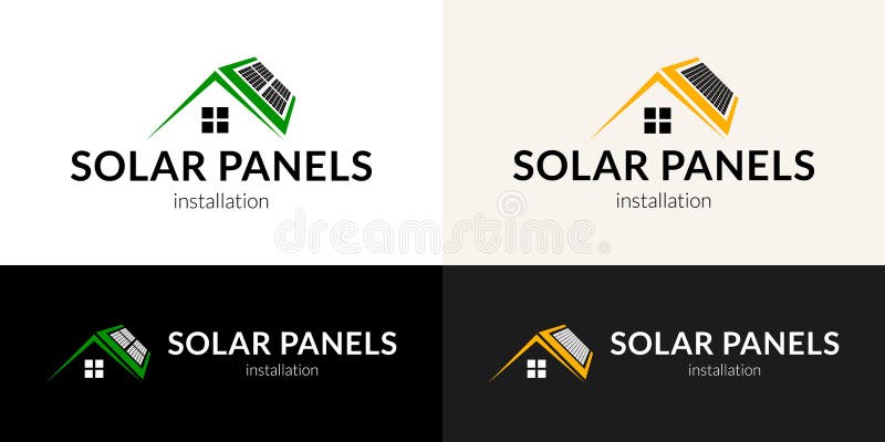 Solar Panels Installation Logo Stock Vector - Illustration of ...