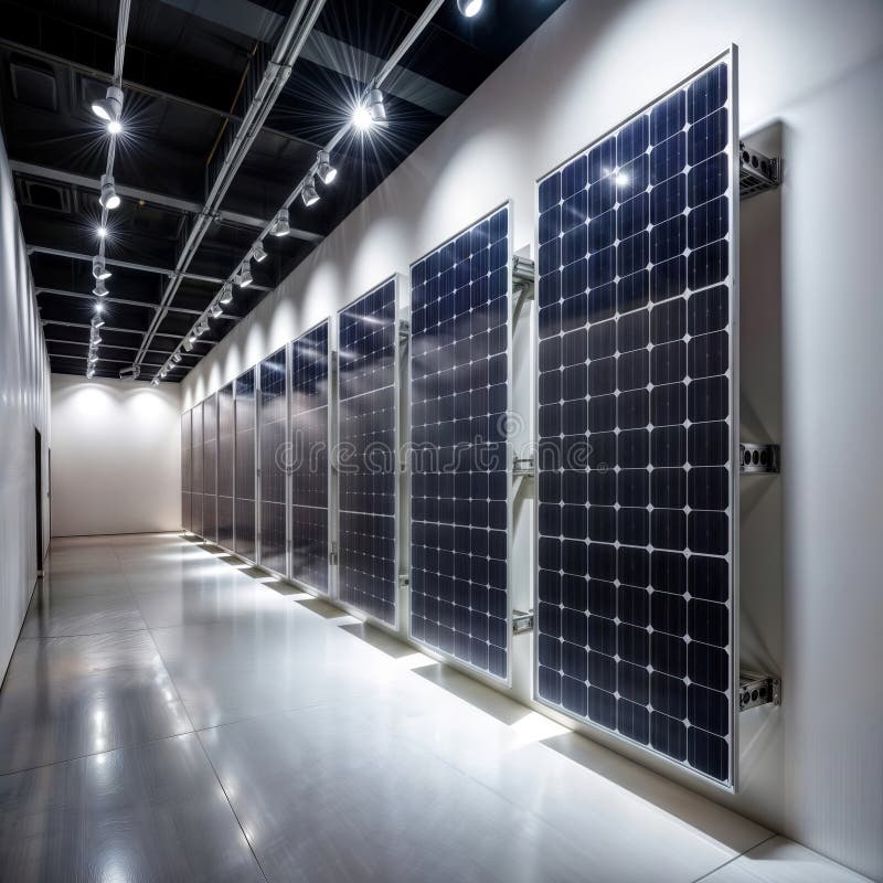Solar Panels Mounted in a Modern Industrial Setting, Generative Ai ...