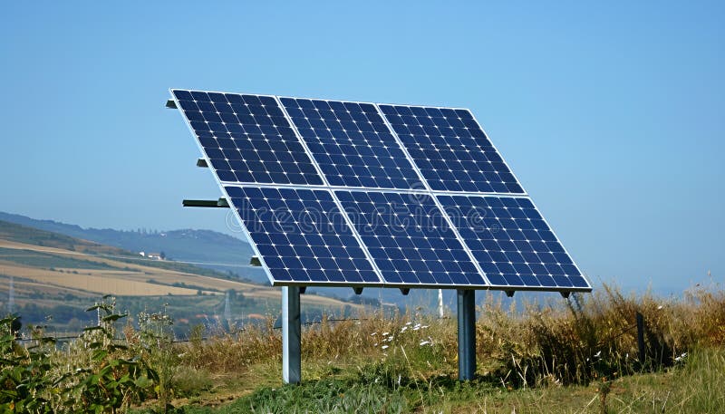 Solar Panels Installed Outdoors. Alternative Energy Source Stock Image ...