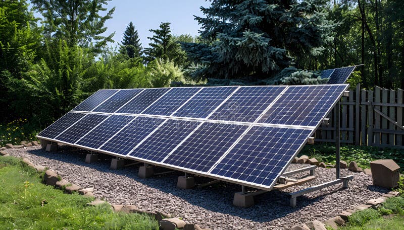 Solar Panels Installed Outdoors. Alternative Energy Source Stock Image ...