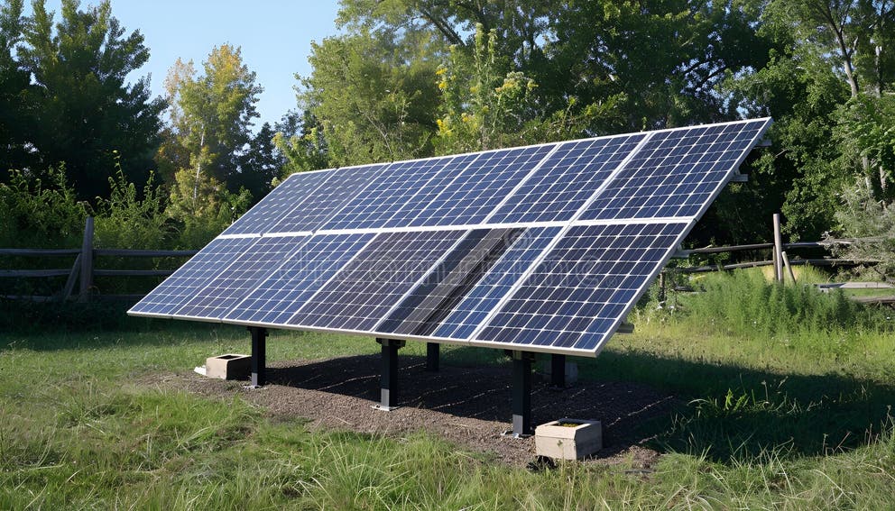 Solar Panels Installed Outdoors. Alternative Energy Source Stock Image ...