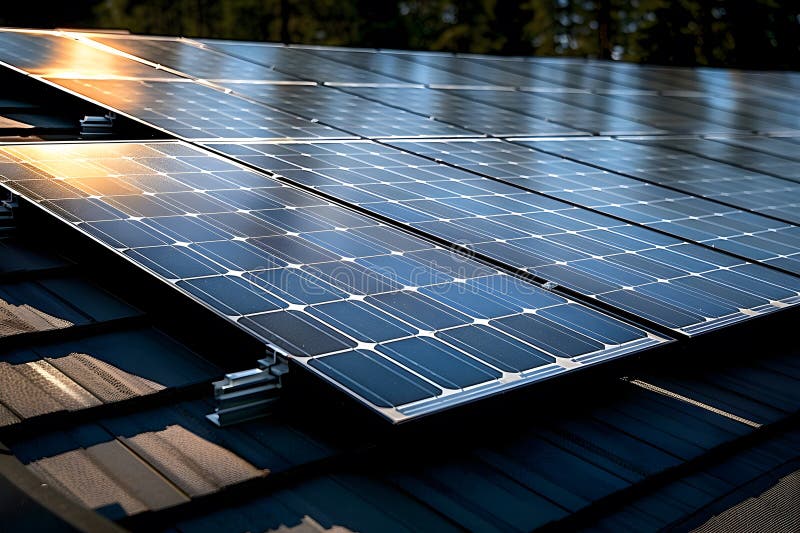 Solar Panels Installed on the Roof Rooftop of a Residential Modern ...